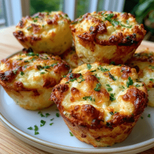 Cottage Cheese Garlic Bread Muffin Bites — No-Knead Mini Pull