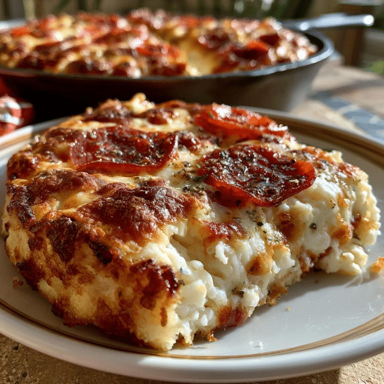 Pizza Cottage Cheese Skillet Slab — No Dough Crisp Pull